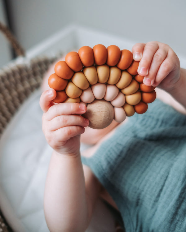 Orange rainbow teether – Matilda Rose children's wear